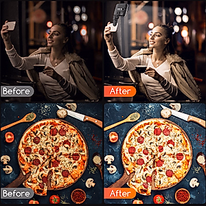 Selfie Light - BANSINE USB-Rechargeable LED Phone Light - Portable Photo Light with 97+ CRI, Up to 6500K Color Temperature for Selfie, Zoom Conference, Video, Makeup and Live Stream