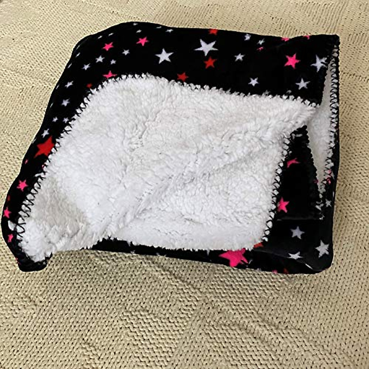 Victoria's Secret Victoria's Secret Blanket Fashion Show Sherpa Black Stars Print Large, Purple