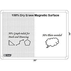 Fun Express EZDesk Magnetic Dry Erase Lap Desk with Graph Ruling, Tablet Dock and Accessories