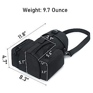 Tactical Molle Water Bottle Pouch Multi-Purpose 128 oz Buckle Secured Top Water Bottle Holder Bag Hydration Carrier with Shoulder Strap (Black)