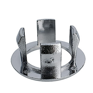 6 Pcs Electroplating Sink Overflow Ring Round Basin Cover Sink Basin Trim Vanity Sink Overflow Cap for Bathroom Kitchen Small Sink Insert (Silver)