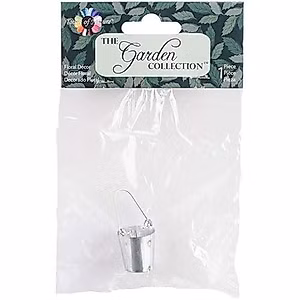 Touch of Nature Mini Fairy Garden Bucket, 1-Inch, Grey