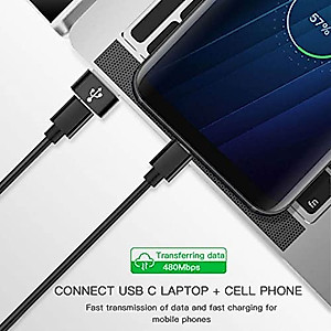 SNESH-2 Pack USB-C Female to USB Male Adapter, USB C to USB A Adapter Compatible with Mbook, Notebook, Tablet, Smartphone Such as Samsung Galaxy