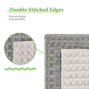 CAFEMASY Microfiber Barista Towels, 4pcs Set - Absorbent Cleaning Cloths with Hook for Espresso Machine, Steam Wand, Coffee Bar Counter