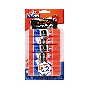 Elmer's All Purpose School Glue Sticks, Washable, 6g, 8 Count (E5004), White
