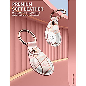 i-Blason Cosmo AirTag Keychain Case, Stylish Protective Case Holder with Keychain Ring for Apple AirTag 2021 (1 Pack Marble)