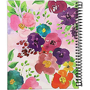 Floral Month By Month Greeting Card Organizer Book with 24 Pockets, Card Keeper Holder Storage for Birthdays, Weddings, Milestones, Graduation Parties, and Holidays, Spiral Bound (10x8.5 in)