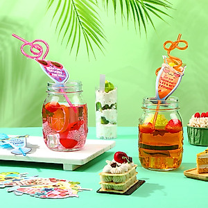 32 Pack Valentines Day Cards with Crazy Straws for Kids Valentine Gift Card Exchange with Heart Straws for Girls Boys School Class Exchange Gifts Prizes Valentine's Party Favors