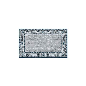 RUGGABLE Zinnia Washable Rug - Perfect Boho Area Rug for Living Room Bedroom Kitchen - Pet & Child Friendly - Stain & Water Resistant - Blue 3'x5' (Standard Pad)