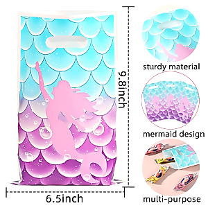 30PCS Mermaid Goodie Bags Party Favor Bags Candy Bags Gift Bags for Kids Girls Birthday