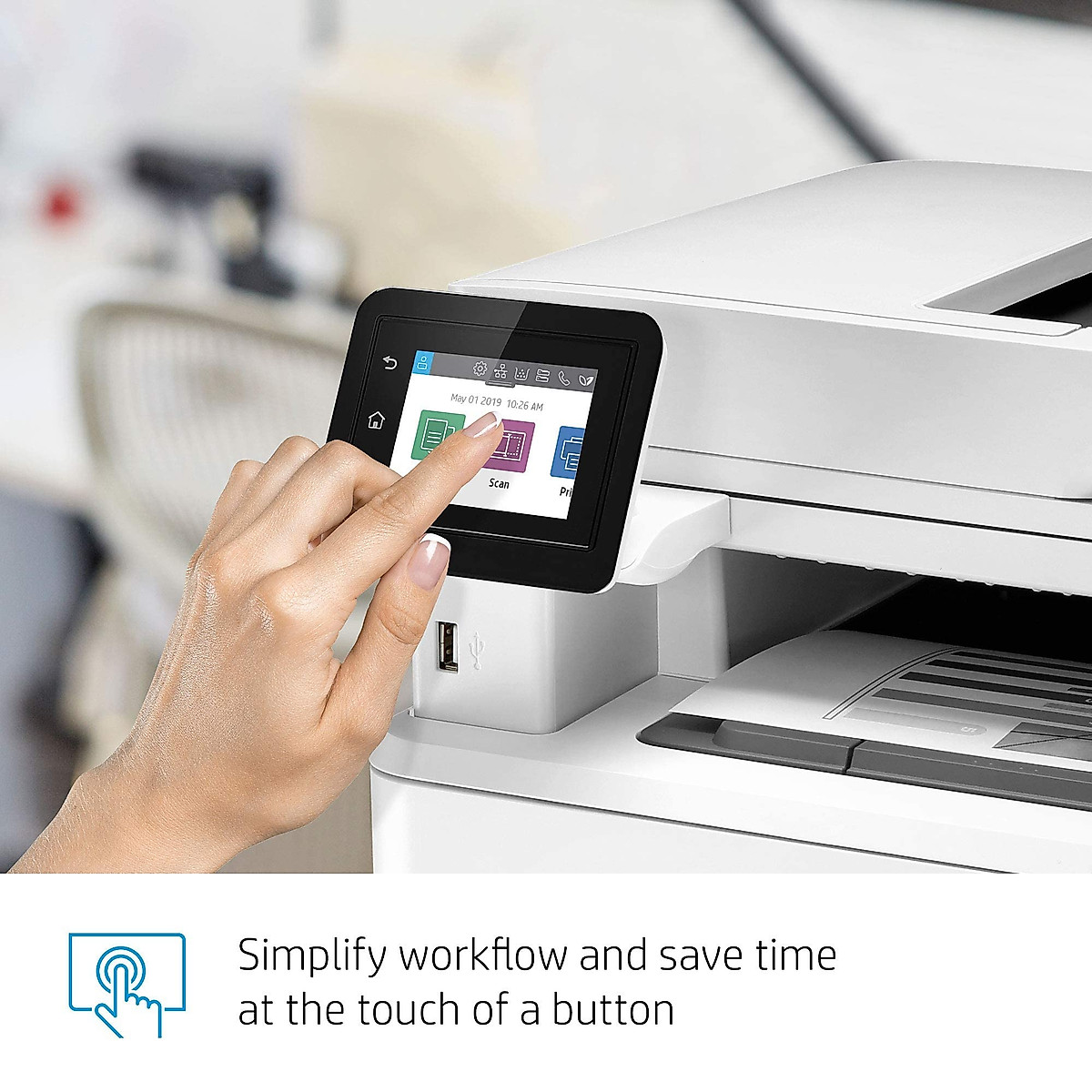 HP Laserjet Pro MFP M428fdn Monochrome Laser All-in-One Printer, Print Scan Copy Fax, Automatic 2-Sided Printing, 40 ppm, 250-sheet, 1200 x 1200 dpi, 512 MB, Bundle with JAWFOAL Printer Cable