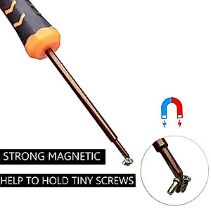 Hscakee Eyeglass Repair Kit with 6 PCS Flathead and Phillips Screwdrivers and Glasses Screws for Glasses, Eye Glass, Sunglass Repair