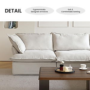 Cloud Modular Sectional Sofa,165.2" Down Filled Comfort U Shaped Sofa Couch for Living Room,Minimalist Wide Deep Seat Convertible Couches(4 Seater and 2 Ottoman,Beige)