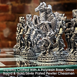 Renaissance Knight Chess Recreational Classic Strategy Game Set, 2 players