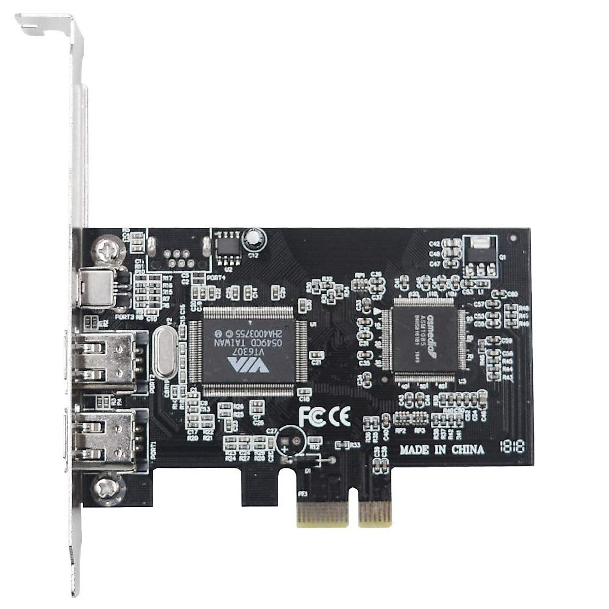 GODSHARK PCIe 3 Ports 1394A Firewire Expansion Card, PCI Express (1X) to External IEEE 1394 Adapter Controller (2 x 6 Pin + 1 x 4 Pin) for Desktop PC and DV Connection