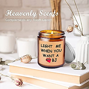 Birthday Gifts for Men - Light Me When You Want A BJ Candle - Anniversary Romantic Gifts for Him - Birthday Funny Gift for Men Husband - Candles Gifts for Men Him
