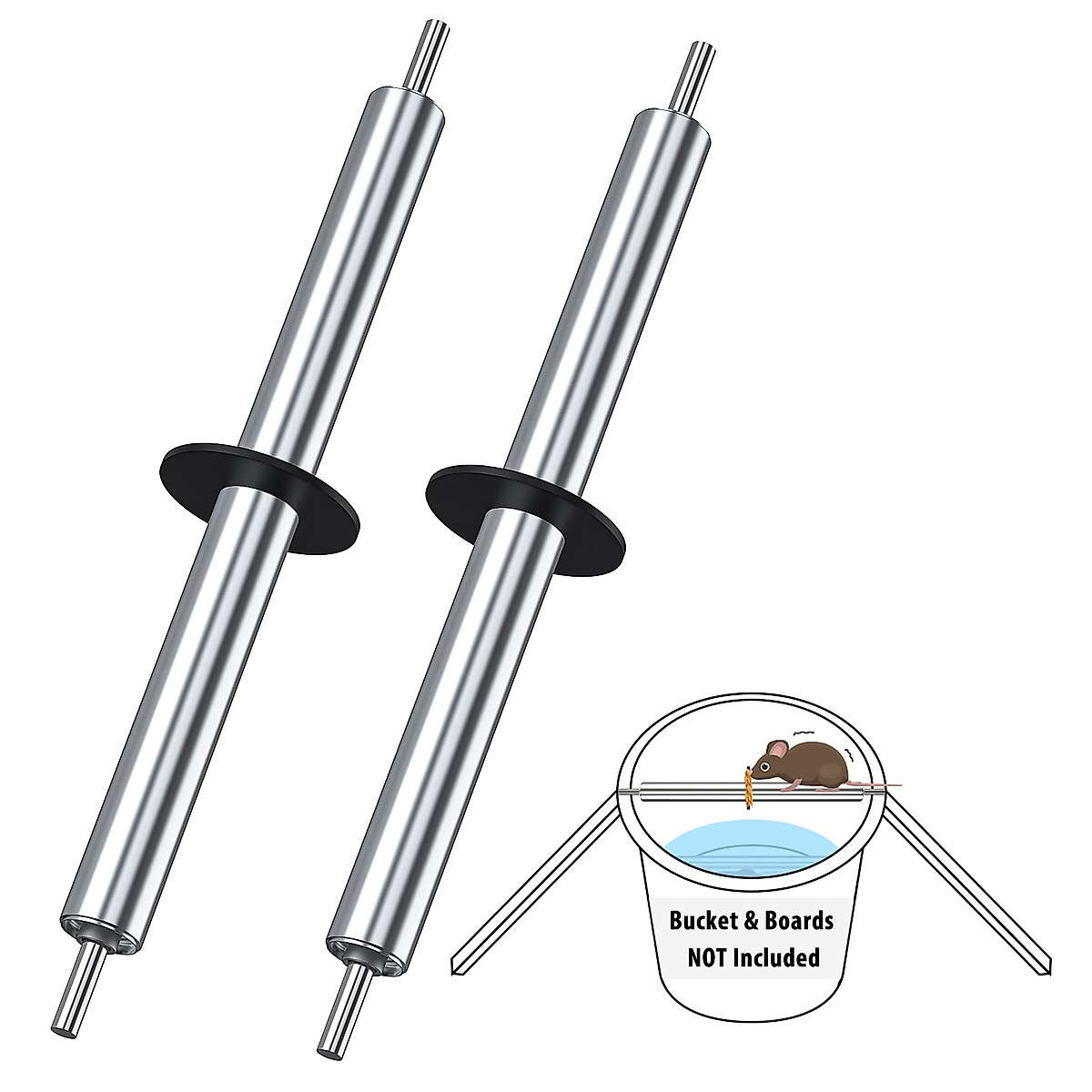 2 Pack Rolling Log Mouse Trap, Humane Live Mouse Trap Bucket, Rat Traps for House, Auto Release Catch No See Kill Trap for Mice and Rats