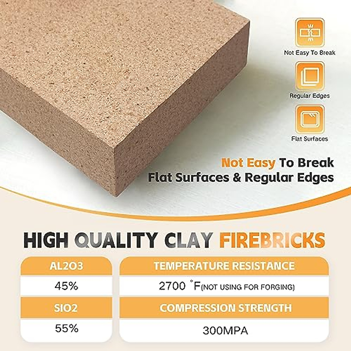 Fire Bricks, Woodstove Firebricks, Size 9″ x 4-1/2″ x 1-1/4″, 4-Pack, Insulating Fire Bricks, Clay Firebricks Replacement for Wood Stoves, Fireplaces, Fire Pit, Kiln, Pizza Oven