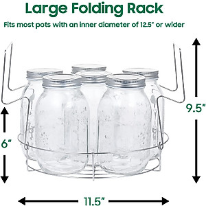 HOMKULA Water Bath Canning Pot with Rack and Lid, Steam Canner with Canning Supplies Starter Kit, 9 Pieces, Stainless Steel, Green (Induction/Glass Top Stove Compatible)