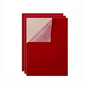 YaoHui 3PCS Self Adhesive Felt Sheet, Felt Sheets with Adhesive Backing, Peel and Stick Felt Sheets Adhesive Backed, A4 Size Felt Adhesive Sheet (8.3" x 11.8", Red)