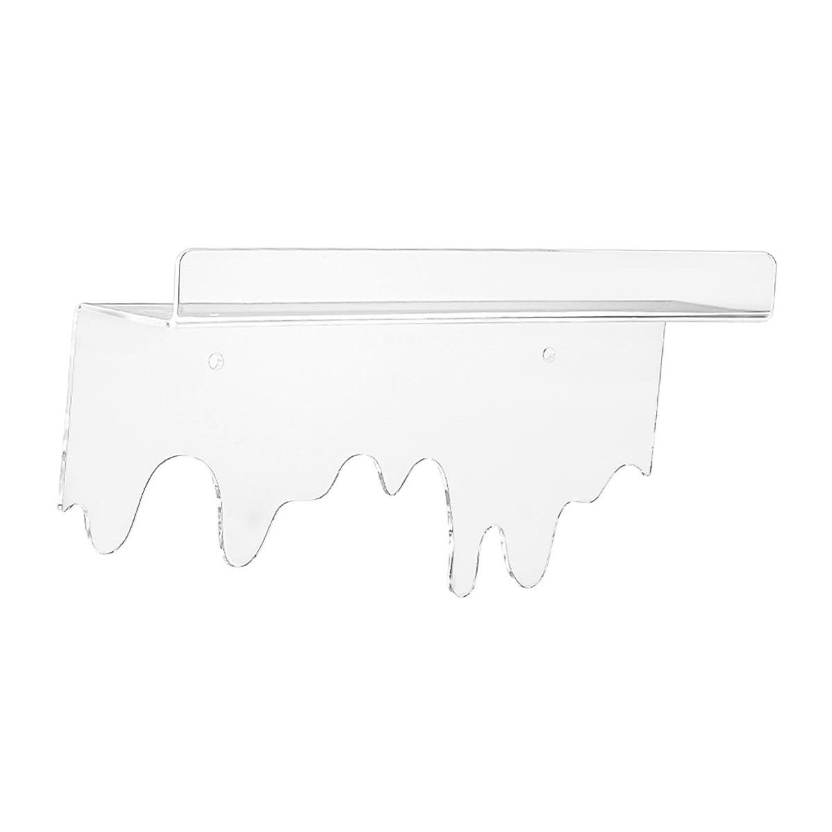 Gralara Clear Acrylic Floating Wall Ledge Shelf, Wall Mounted Bookshelf for Kids, Spice Shelf Organizer for Kitchen, Display Shelf for Collectibles, Flowing Water