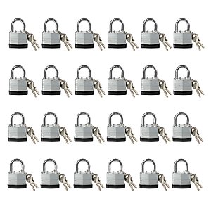 Fu Volante Lock, Laminated Steel Keyed Padlock, Keyed Alike Locks, Big Key Head, Normal Shackle Padlock-Pack of 24