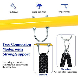 Costzon 550lbs Metal Swing Sets for Backyard, Heavy Duty Full Steel Swing Frame A-Frame Swing Stand All Weather w/Ground Stakes, Adjustable Ropes, Great Gift for Indoor Outdoor Kids and Adults