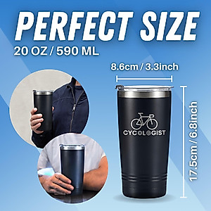 Onebttl Biker Cyclist Gifts for Men, Tumbler Travel Coffee Mug, Bicycle Enthusiasts, Roadbike MTB, Boyfriend Husband Dad Father's Day, Stainless Steel Insulated 20oz/590ml - Cycologist