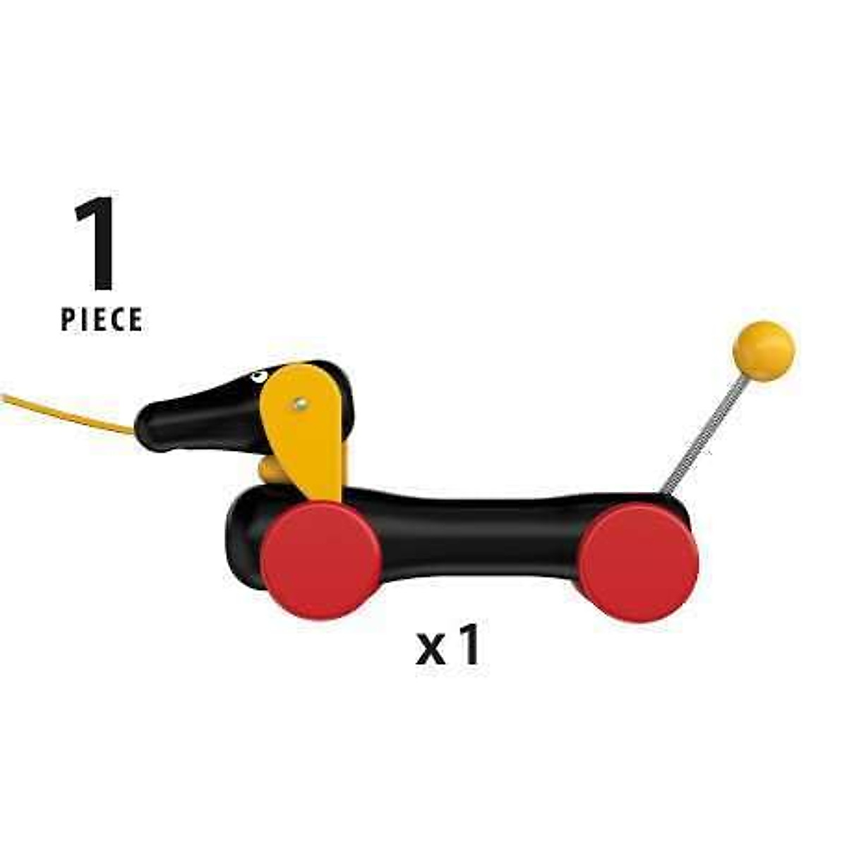 BRIO World - 30332 Pull Along Dachshund | Interactive Toddler Toy | Durable Wooden Construction | FSC Certified Sustainable Wood