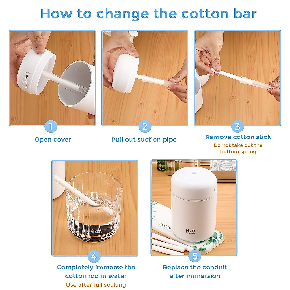 30 Pieces Car Diffuser Sponges Refill Sticks Humidifier Filter Replacement Wick Humidifier Sticks Filter Diffuser Absorbent Filter Sticks for Car Office Bedroom USB Powered Humidifier Aroma