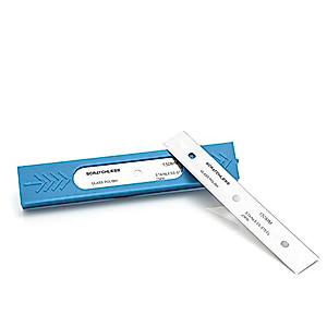 Glass Polish 15043 SCRATCHLESS Stainless Steel Blades, Double-Edged Blades for Scratchless Glass Scraper | 25 Pack | 6 inch