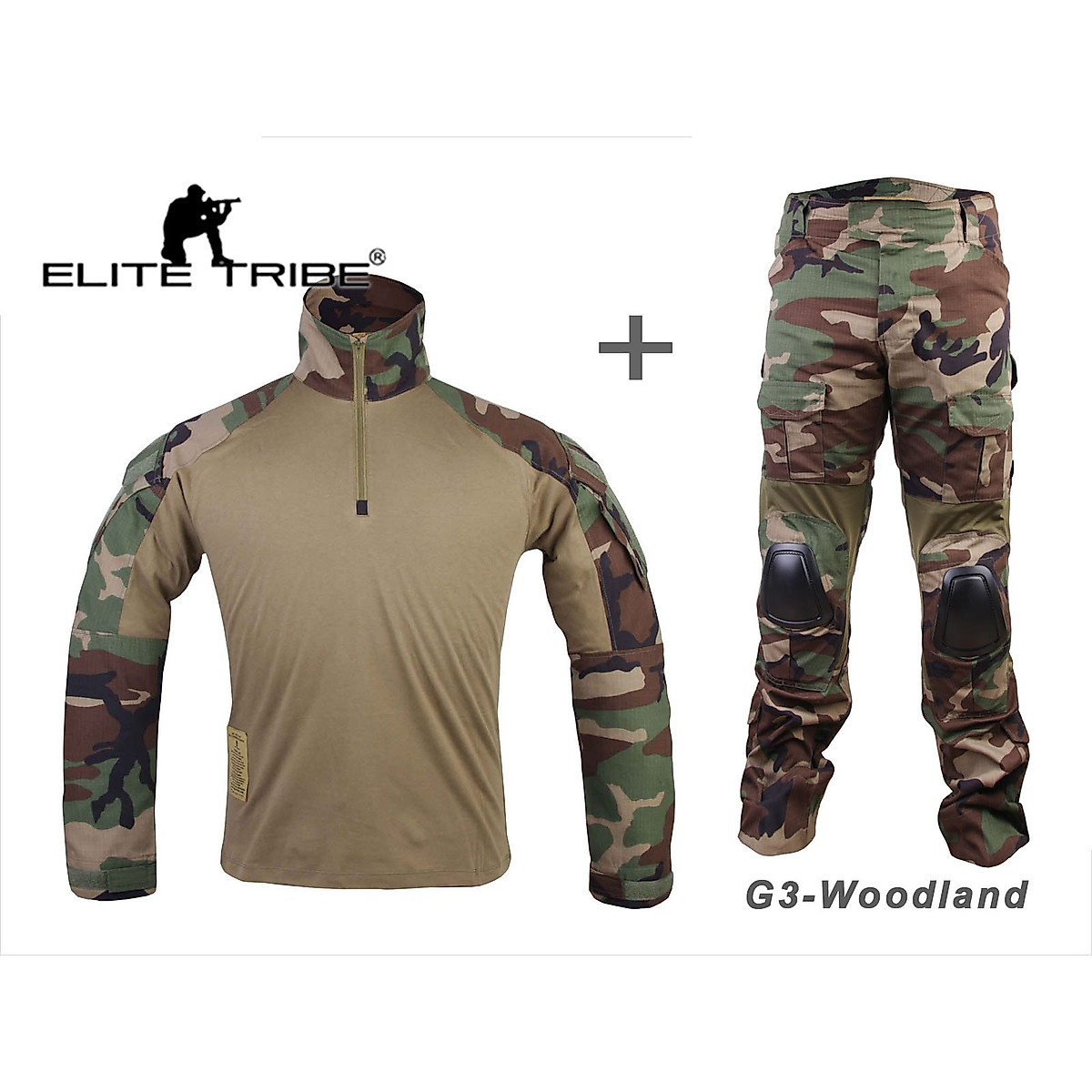 Emerson Airsoft Military bdu Tactical Suit Combat Gen3 Uniform Shirt Pants (Woodland, Large)