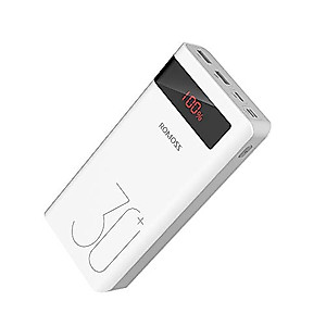 ROMOSS Sense8P+ 30000mAh Power Bank, 18W Type C PD Fast Charge Portable Charger with 3 Outputs and 3 Inputs, Huge Capacity External Battery Pack Compatible with iPhone, iPad Pro, Samsung and More