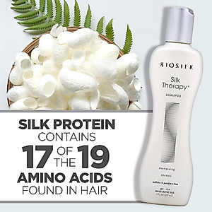 BioSilk Silk Therapy Shampoo, Gentle Hair Cleanser Delivers Healthy & Shiny Hair, Great For All Hair Types, Sulfate, Paraben & Cruelty-Free, 7 Oz