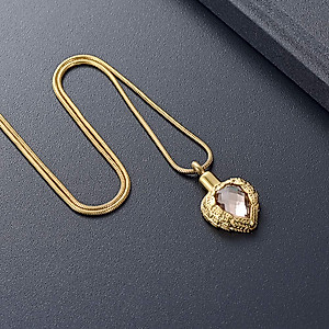memorial jewelry Gold Angel Wings Glass Heart Urn Pet/Human Cremation Pendant Necklace Jewelry for Ashes
