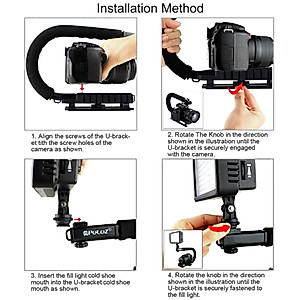 Hemobllo U-Shaped Portable C-Frame Set Camera Equipment U Shape Camera Mount Handle Grip Video Action Stabilizing Vlogging Video Stabilizer Gimbal Camera Mount Cell Phone Metal Low Frame