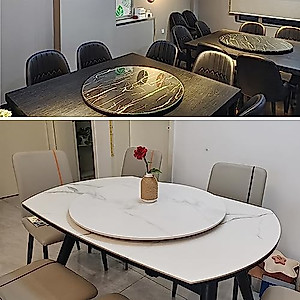 Lazy Susan Turntable For Dining Table, 20" 24" 28" 32" 36" 39" Wood Serving Tray With 360° Smooth Rotation Swivel Base, Easy To Share Food Rotating Serving Plate Round