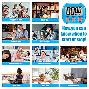 6 Pack Multi-Function Electronic Timer - Magnetic Digital Timers Big LCD Display The Loud / Silent Switch Countdown Timer Extensively Use in Break Time, Cooking,Gym, Meeting, Classroom
