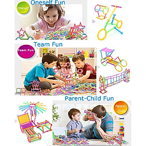 JUANYUE 500 PCS Building Toy Building Blocks Bars Different Shape Educational Construction Engineering Set 3D Puzzle, Interlocking Creative Connecting Kit, Building Construction Toys A Great STEM Toy