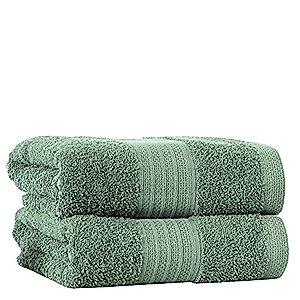 Baltic Linen Pure Cotton 2-Pack Bath Sheets Cotton Green