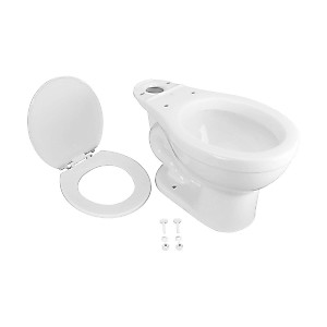 Renovators Supply Troyt Compact Corner Bathroom Toilet, 2-Piece Round - 0.8/1.6 GPF High Low Top Tank Button Flush WaterSense - ADA Heavy Duty Porcelain