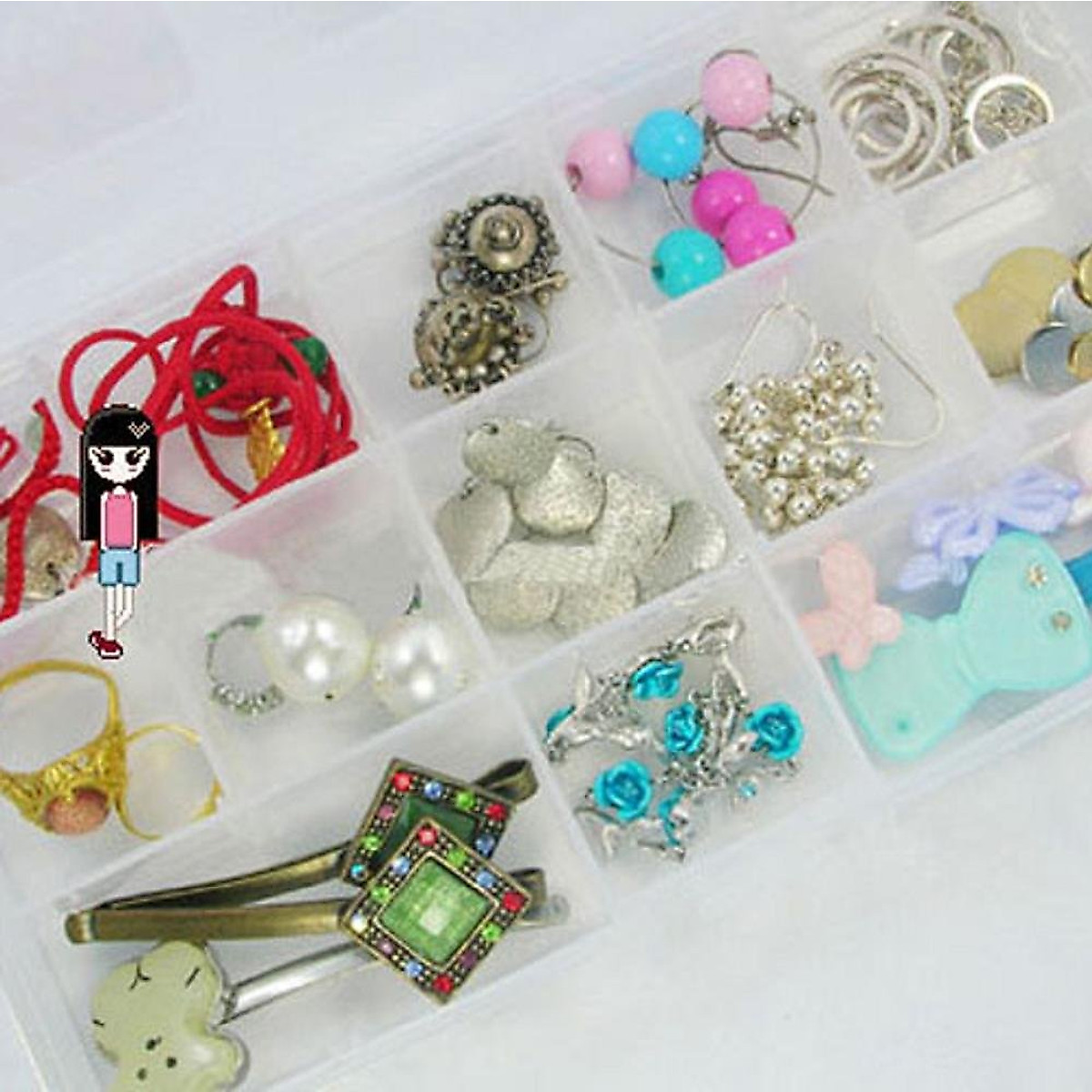 Storage Case Box,IEason Storage Case Box Holder Container Pills Jewelry Nail Art Tips 15 Grids