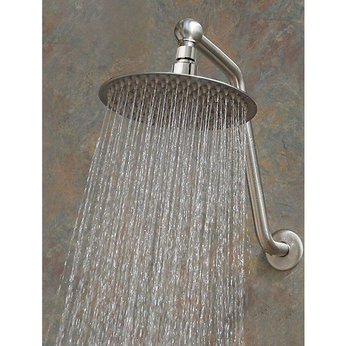 High Pressure Shower Head, 8 Inch Rain Showerhead, Ultra-Thin Design- Pressure Boosting, Awesome Shower Experience, NearMoon High Flow Stainless Steel Rainfall Shower Head (Chrome Finish)