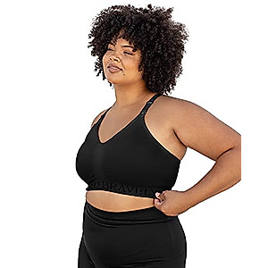 Sublime Hands Free Busty Sports Pumping & Nursing Bra | Patented All-in-One Pumping Bra for F,G,H,I Cups (Black, 2X-Busty)