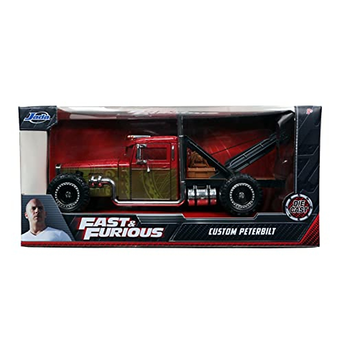 Fast & Furious Presents: Hobbs & Shaw Hobbs' 1:24 Custom Peterbilt Truck Die-cast Car, Toys for Kids and Adults
