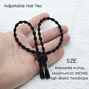 MILAMIYA 5PCS Afro Puff Ponytail Ties for Women - Adjustable Hair Accessories for Thick Short Kinky Curly Buns, Long Braids, Natural Styles - No-Slip Design