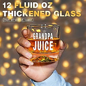 Globe Decanter Set with Grandpa Juice Whiskey Glass, Unique Christmas Gift For Men Who Be Grandpa, Christmas Stocking Stuffers