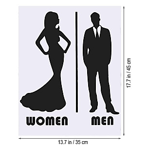 BESPORTBLE 2pcs Rest Room Stickers Toilet Sign Stickers Toilet Wall Decoration Bathroom Signs Decor Toilet Wall Stickers Restroom Sign Fashion Stickers Carved Shower Door Generation