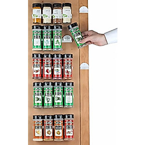 Spice Rack 36 Spice Gripper- Spice Racks Strips Cabinet Cabinet Door - Use Spice Clips for Spice Organizer - Stick or Screw Spice Storage Spice Clips