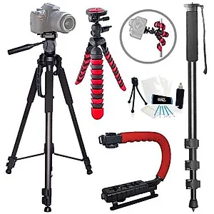 Action Tripod Kit for Nikon CoolPix P900, P900S, P610S, P600, P530, P520, P510, P500, P330, P310, P300, P100